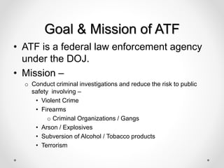 FOS Bureau of Alcohol, Tobacco, Firearms, PP | PPT