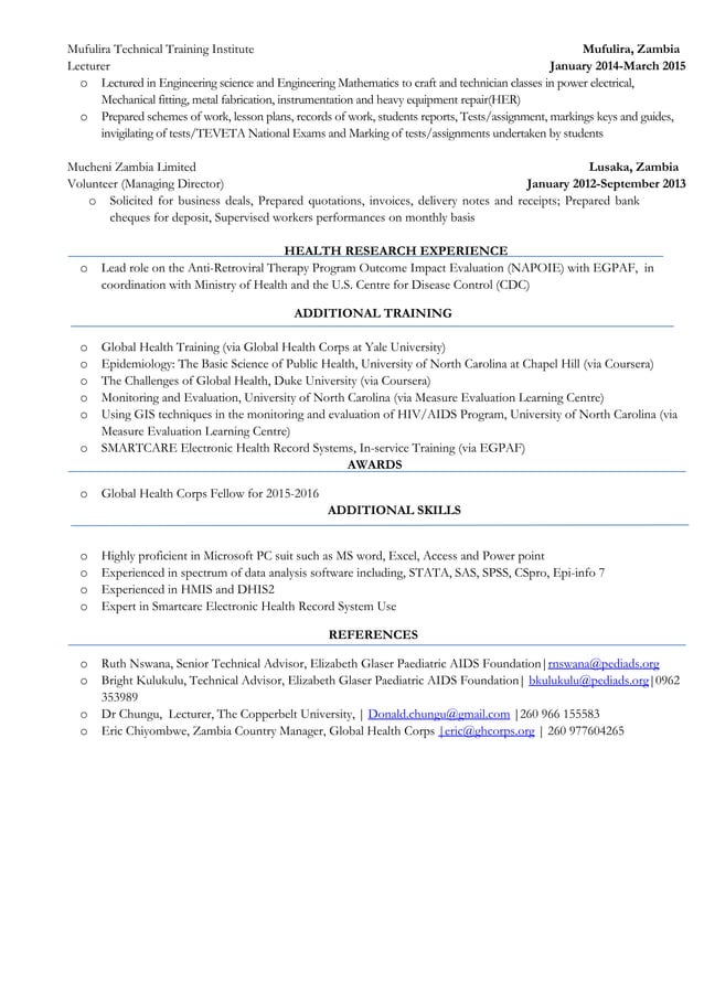 John Reuben Ngoma CV | PDF