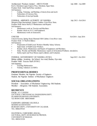 NEW CV nysc second format | DOCX