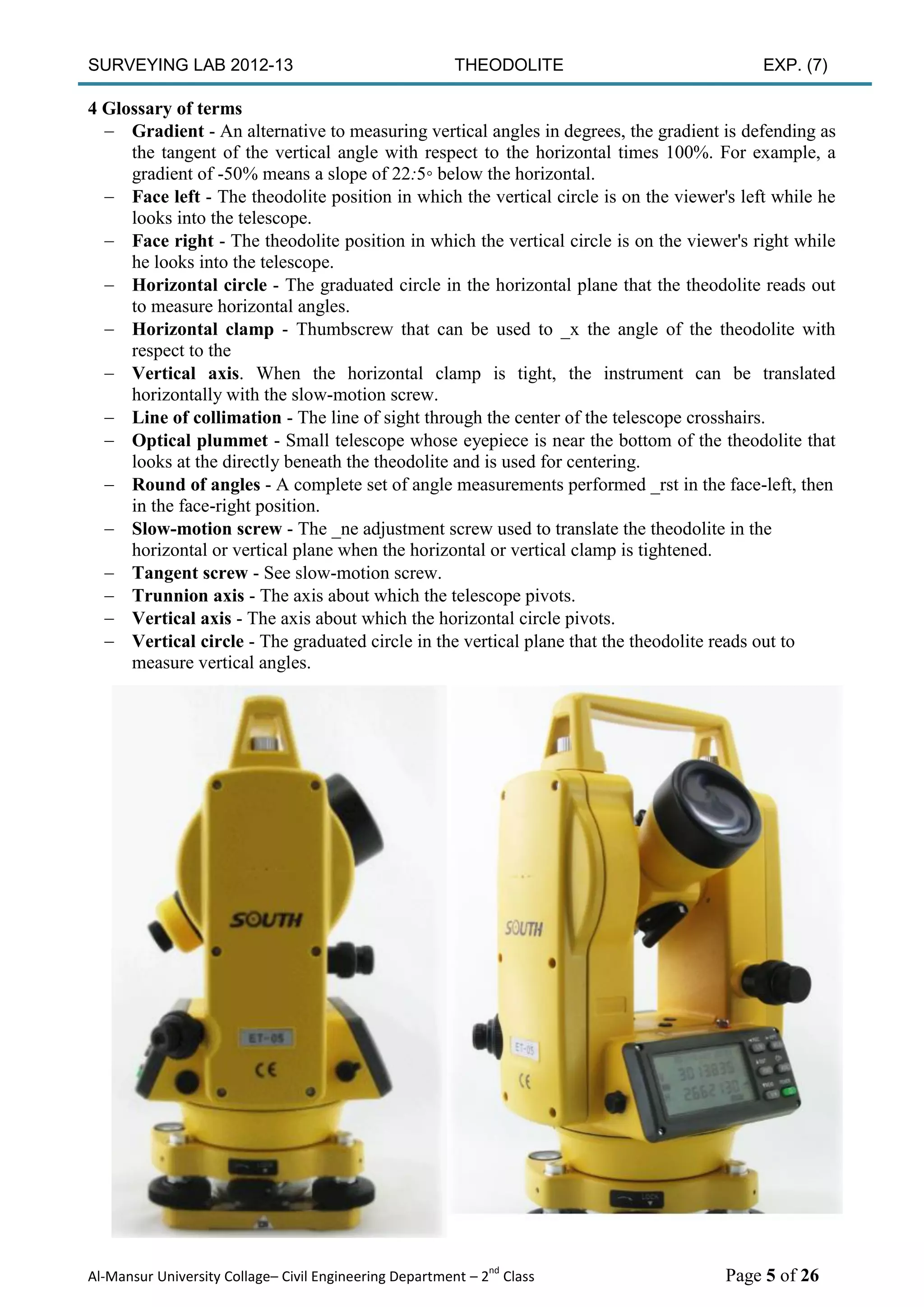 Surveying by using Digital Theodolite | PDF