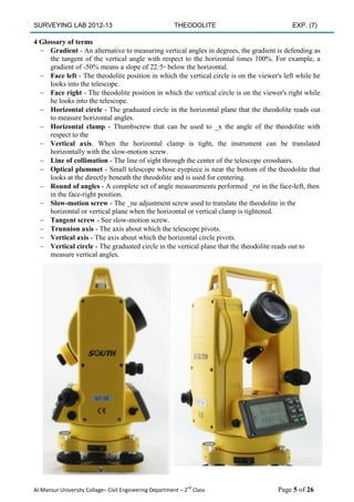 Surveying by using Digital Theodolite | PDF