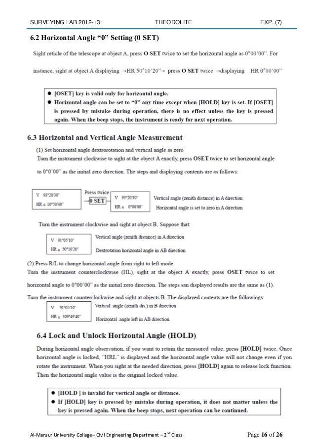 Surveying by using Digital Theodolite