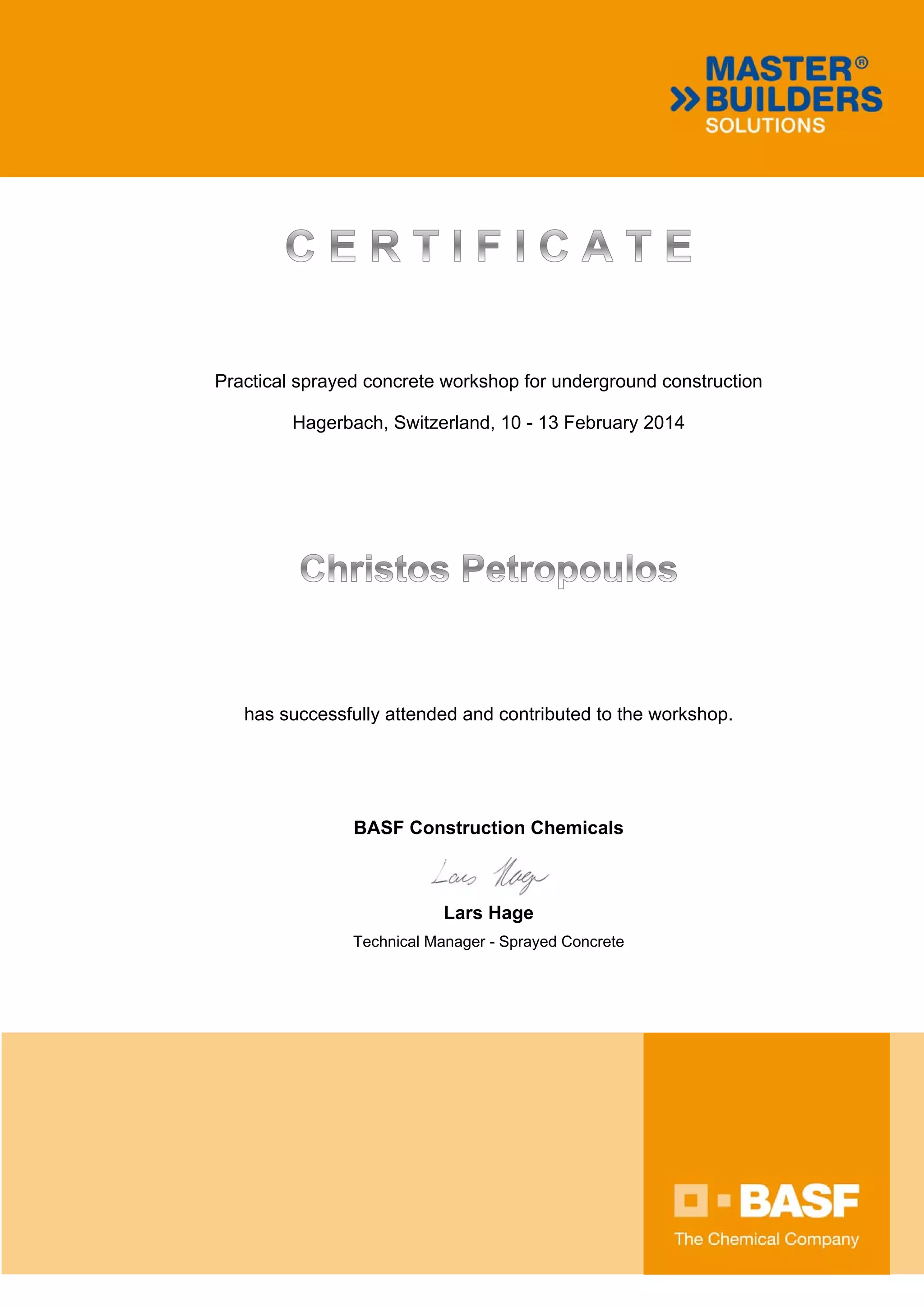 BASF Zertifikat | PDF