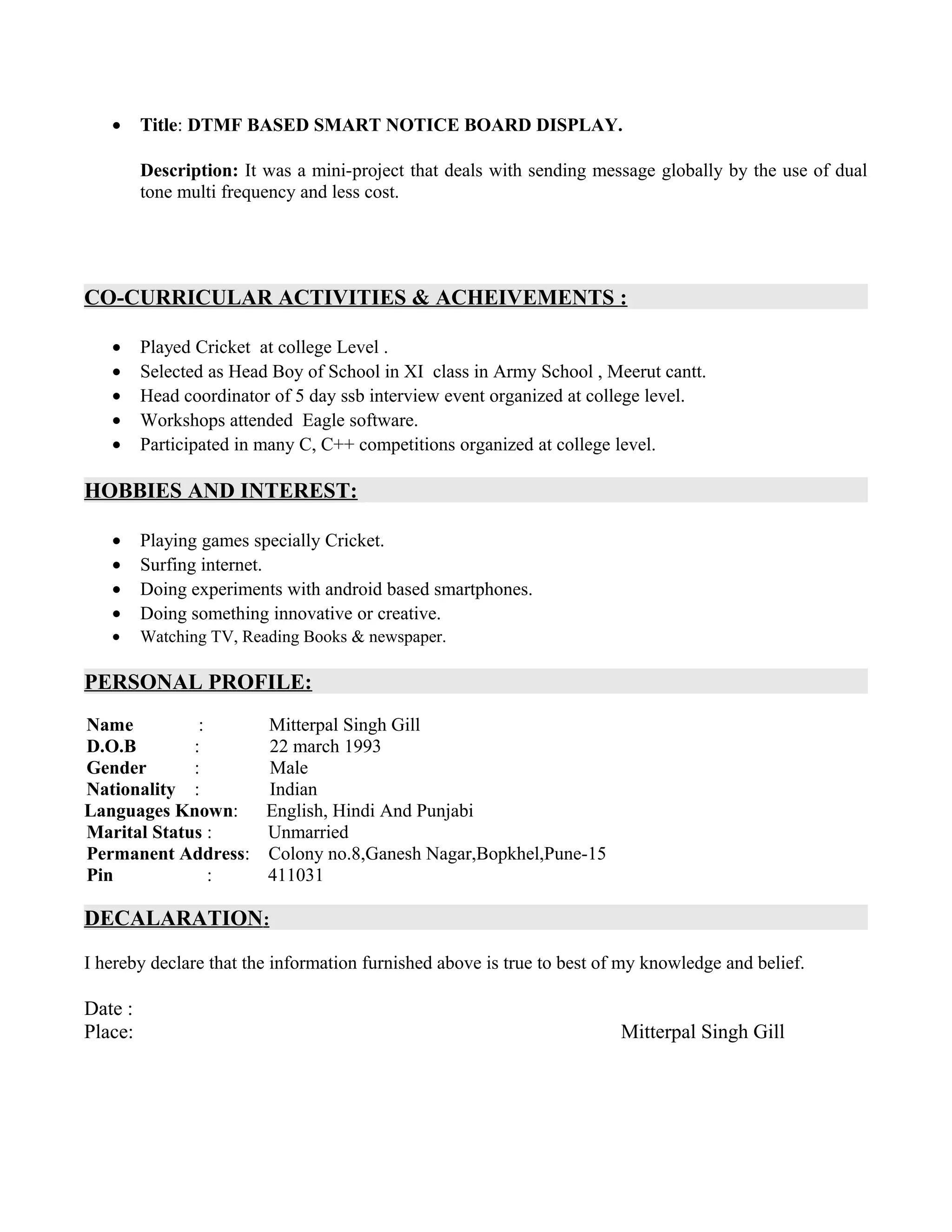 NEW MITTERPAL RESUME | PDF