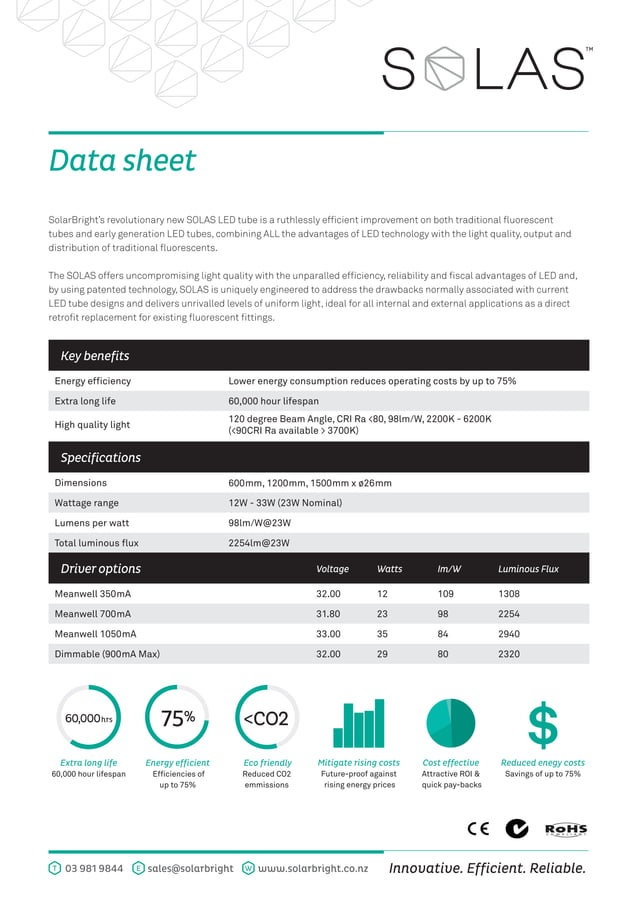 SOLAS_Specification Sheets FA | PDF