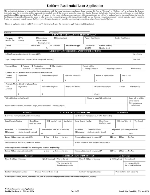 1003 application | PDF | Home Financing | Personal Debt