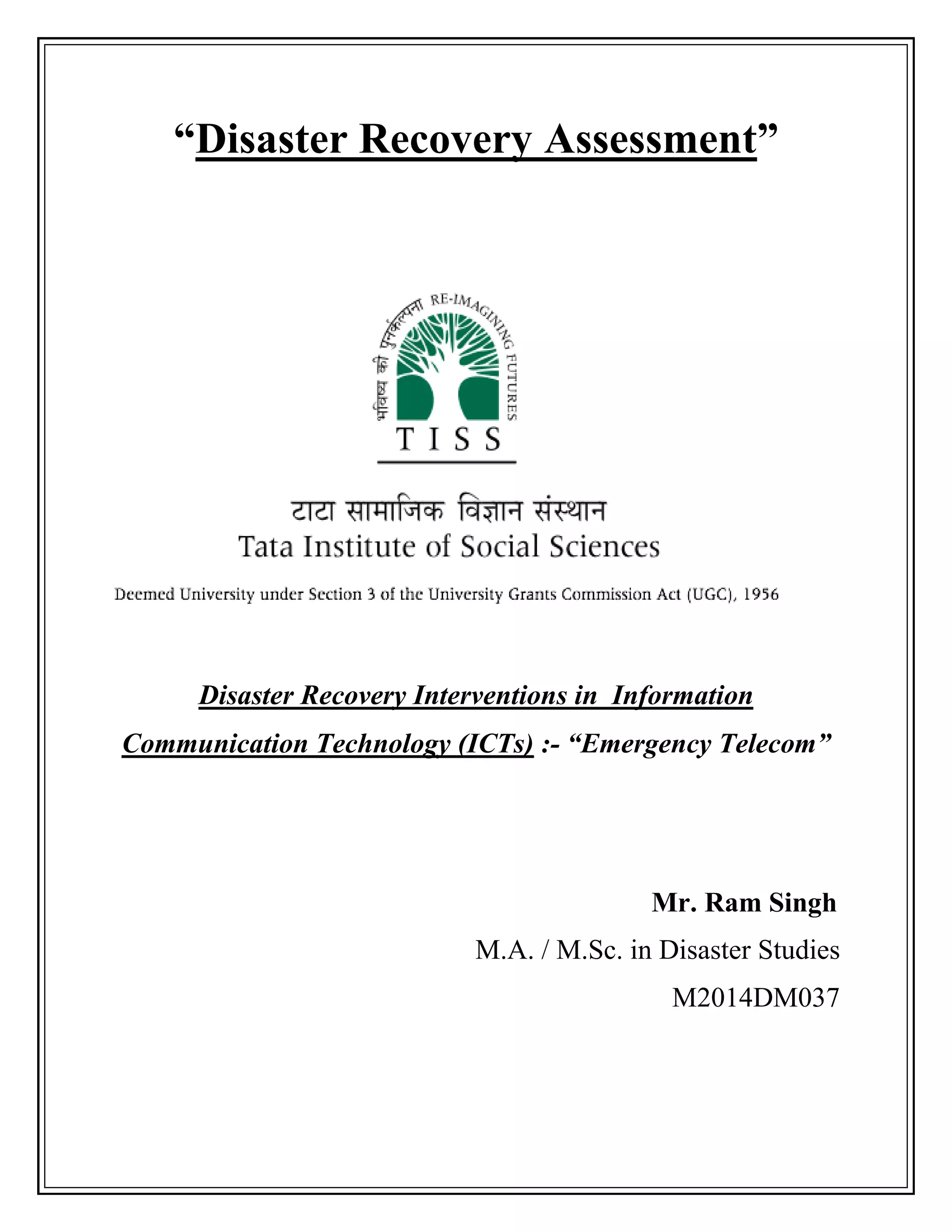 Information Communication Technology Emergency Telecom Pdf Internet Computing