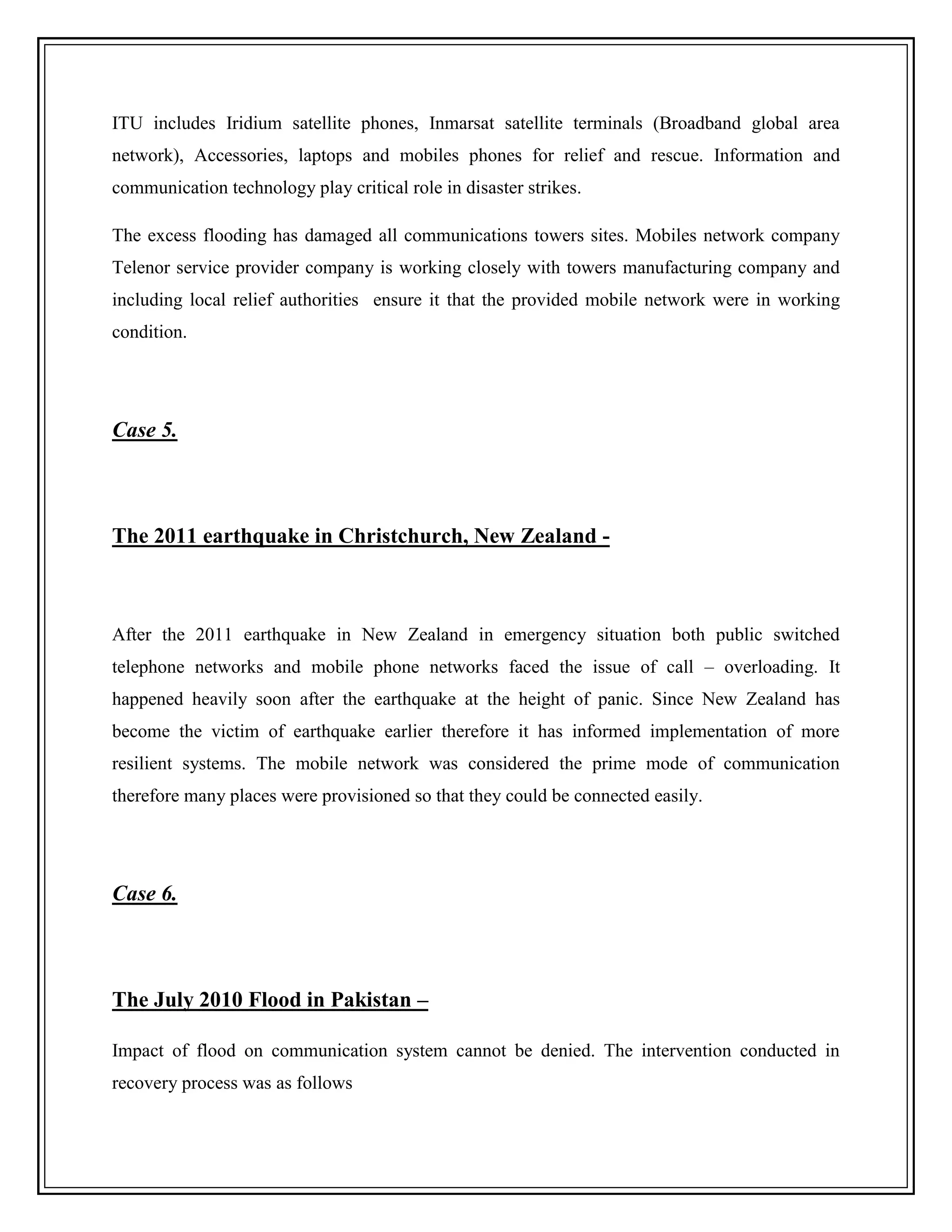 Information Communication Technology Emergency Telecom Pdf Internet Computing