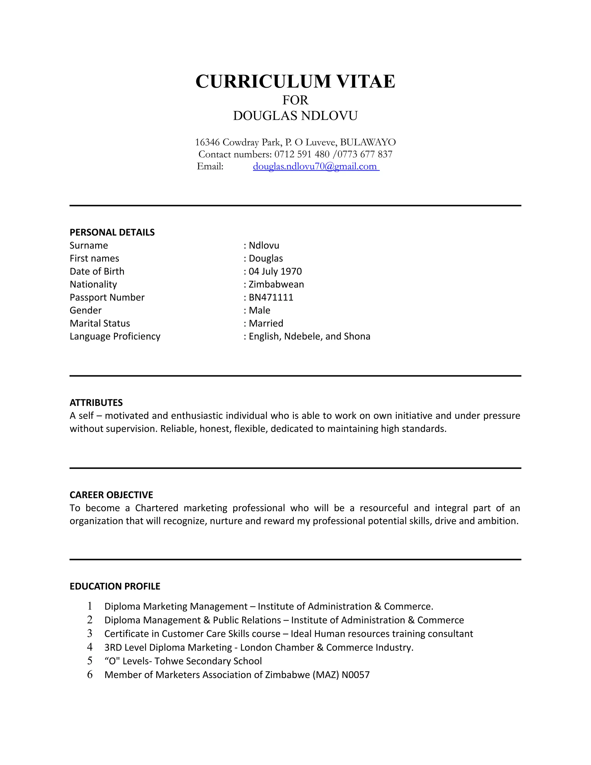 NDLOVU DOUGLAS 4aaa | PDF