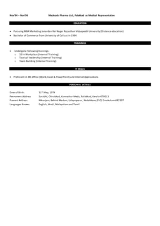 Manoj K CV new | DOCX