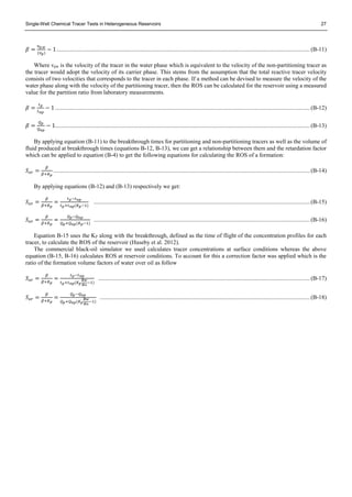 Single-Well Chemical Tracer Tests in Heterogeneous Reservoirs | PDF