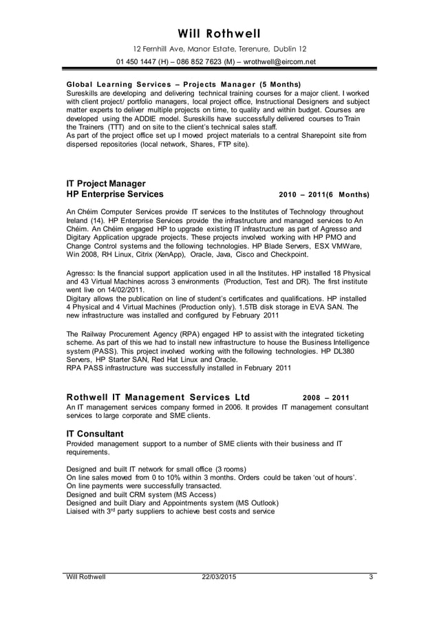 Will Rothwell CV2015 | DOCX