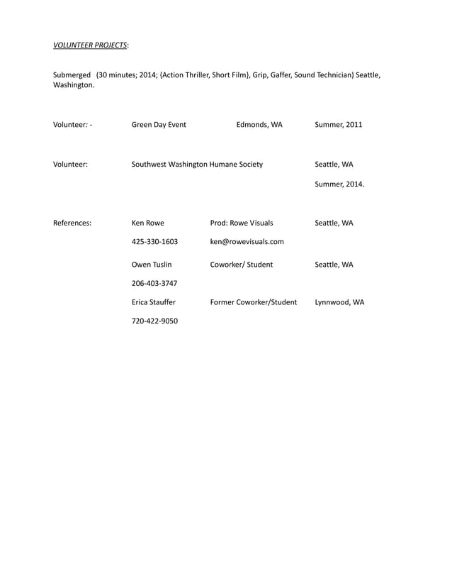 RESUME Drew Mutali FILM | PDF