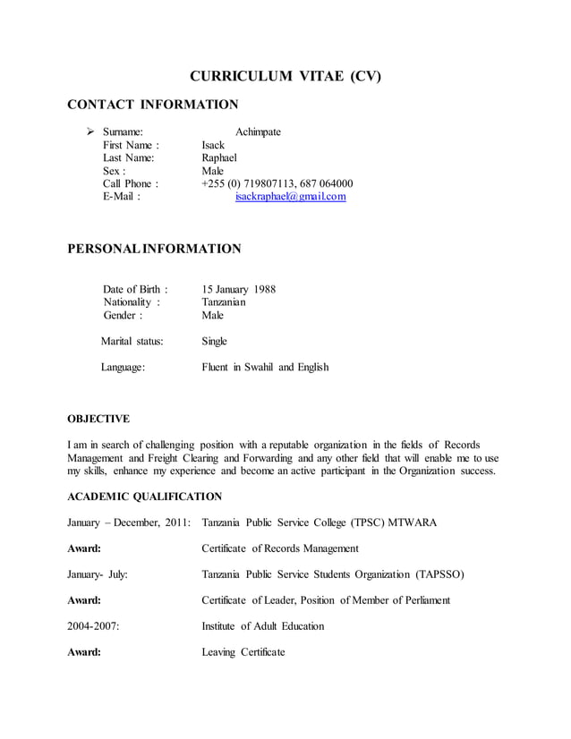 CURRICULUM VITAE | PDF