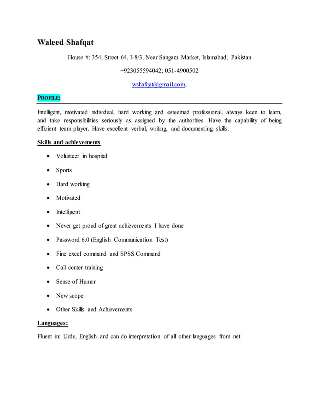 Waleed Final CVnew 2015 | PDF