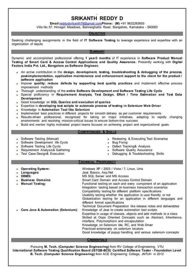 Srikanth Reddy _Resume | DOCX | Computer Software and Applications | Computing