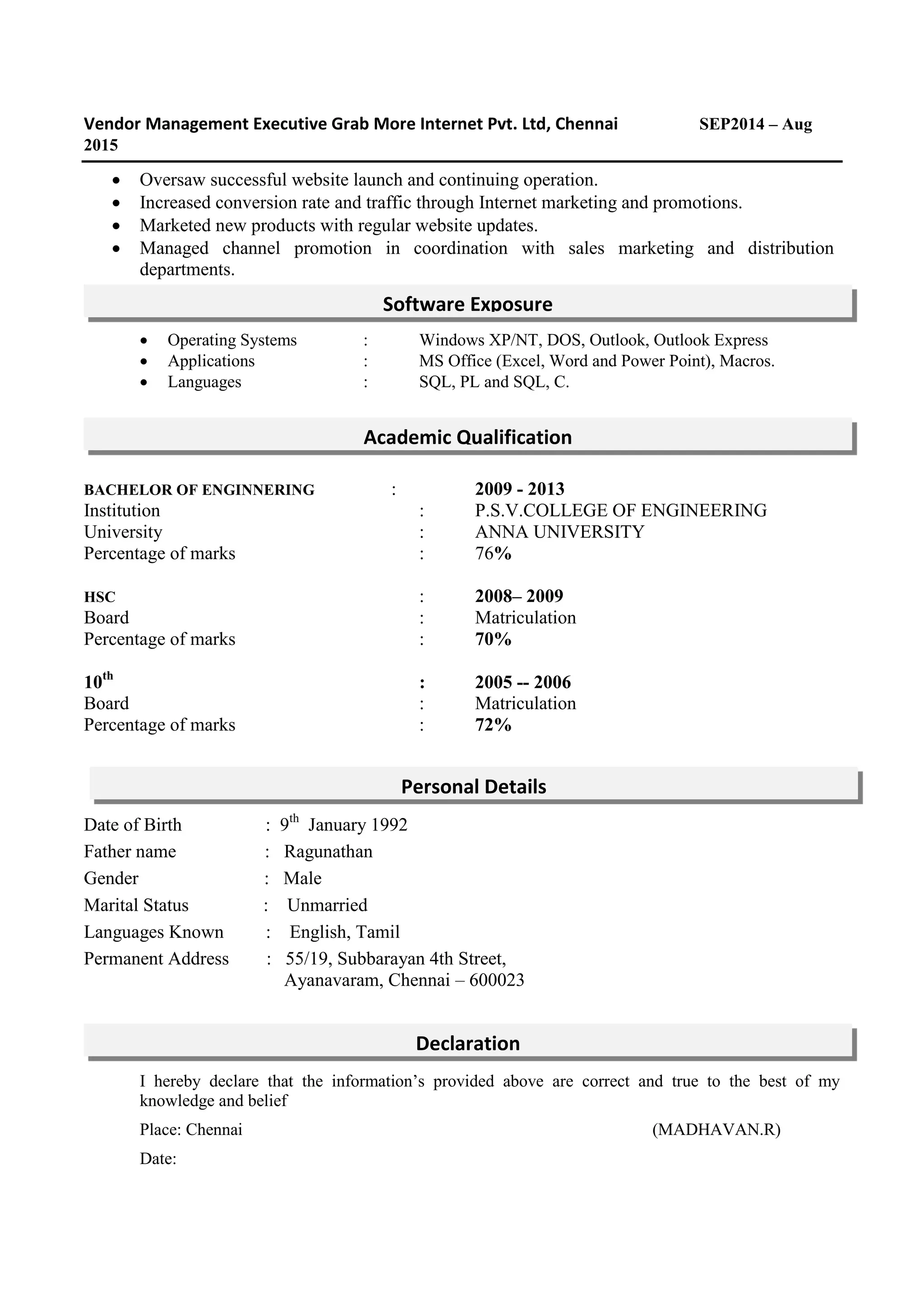 Maddy Update Resume | PDF