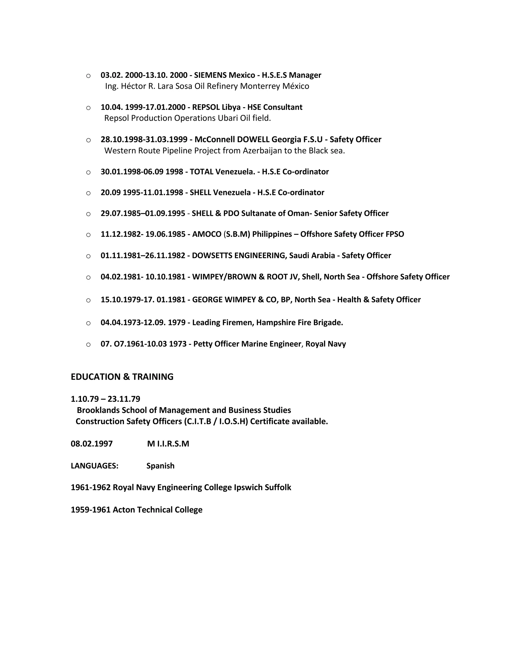 Barrie Dennis Resume | PDF | Civil Engineering Industry | Industries