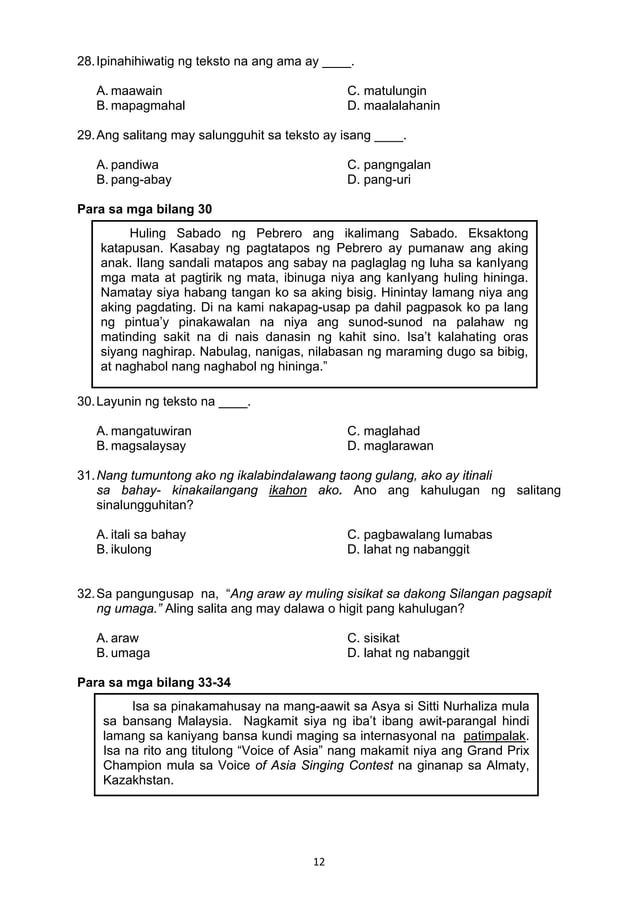 Grade 9 Learning Module in Filipino - Complete | PDF