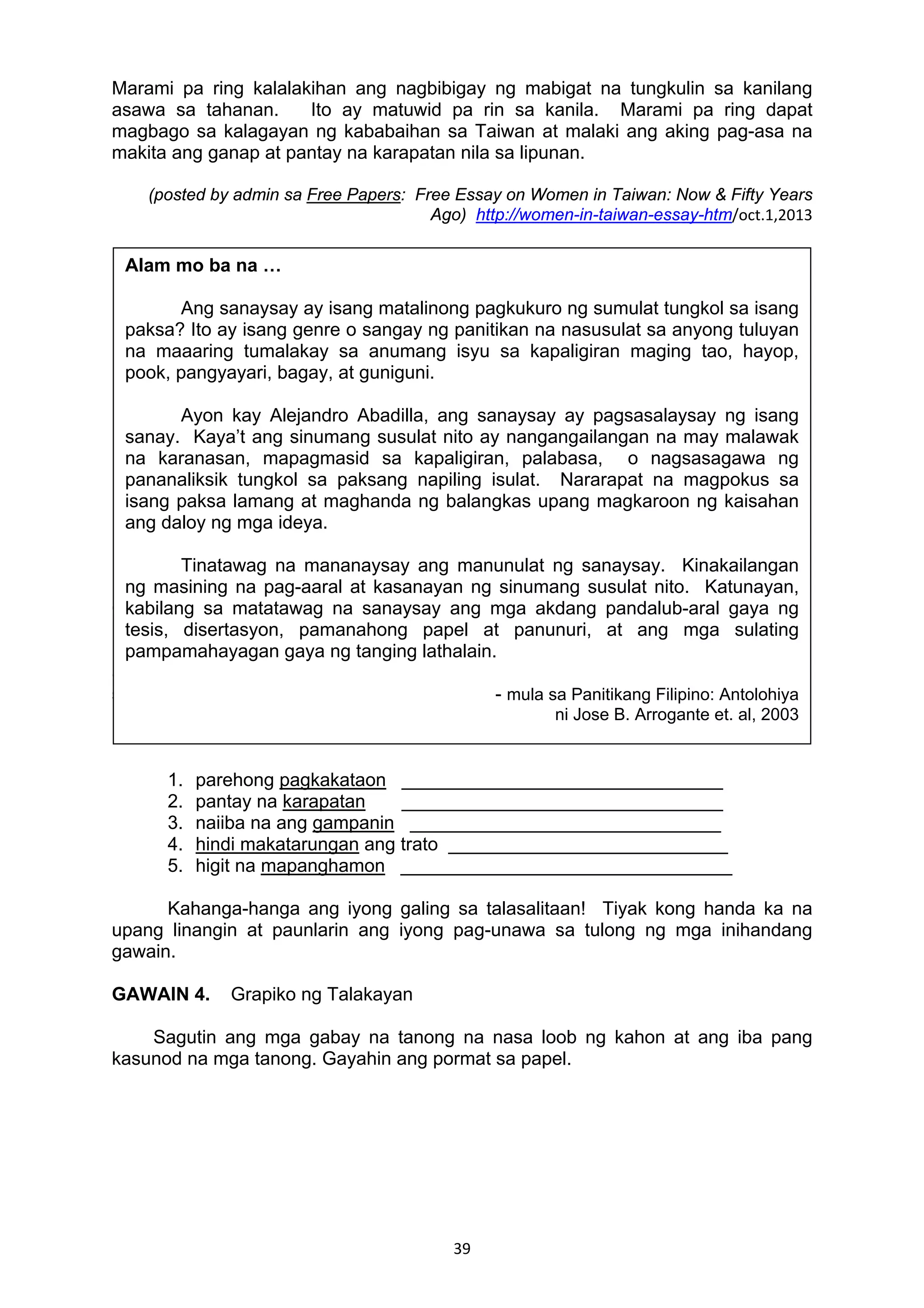 filipino baitang 9 lm q2 | PDF
