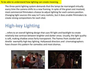Film Language: Mise-en-scene - lighting | PPTX