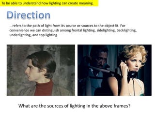 Film Language: Mise-en-scene - lighting | PPTX