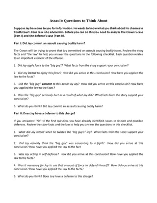 Assault Case Study - Jay's Story | PDF