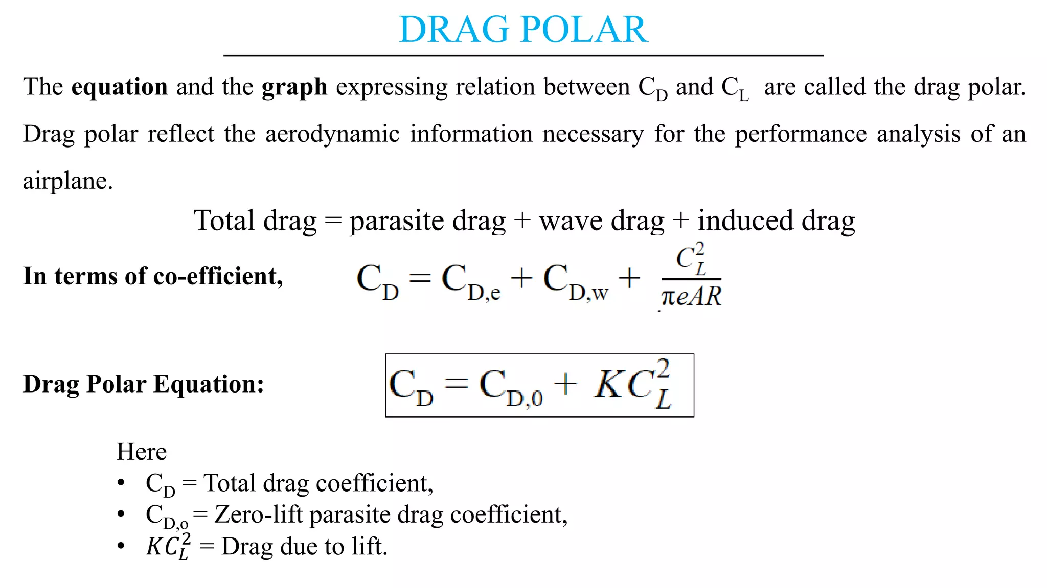 Drag polar | Flight Mechanics | GATE Aerospace | PPTX