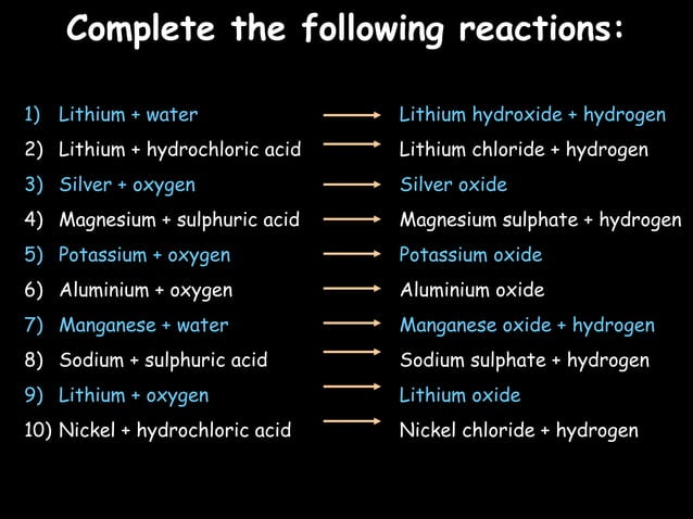 9 f patterns of reactivity | PPT