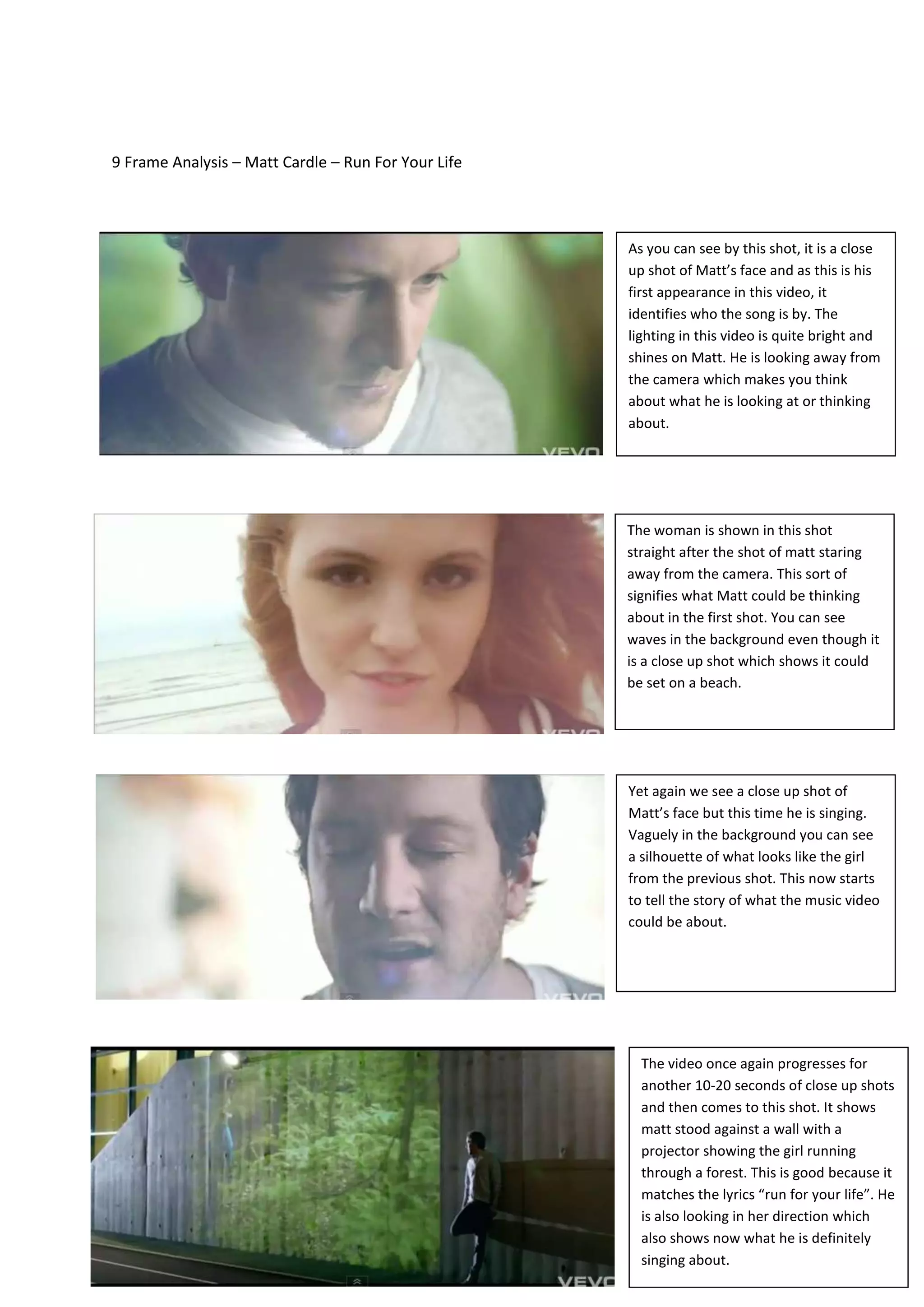 9 frame analysis | DOCX | Music Video | Genres
