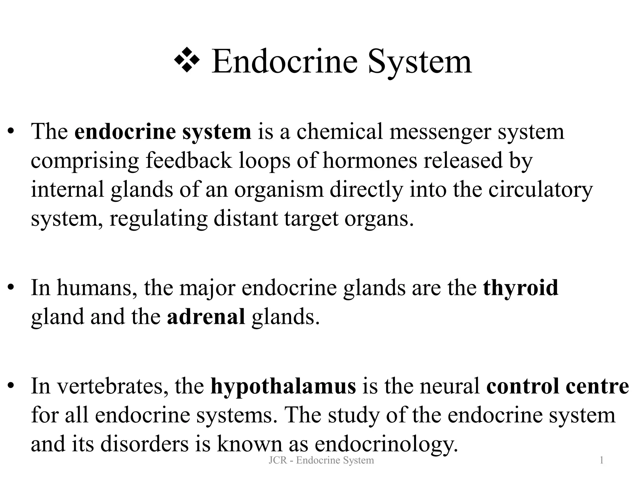 Endocrine System and its glands in brief | PDF
