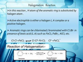 Electrophilic Substitution Reaction in Aromatic Compounds | PPTX