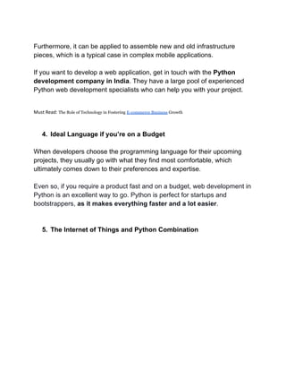 9 good reasons why you must consider python for web applications | PDF
