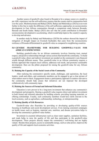 Realising the Community Goodwill-Value (Case of Rwanda) | PDF