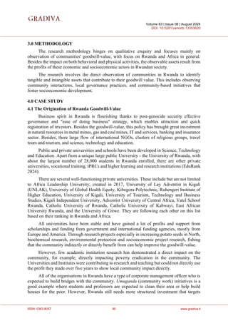 Realising the Community Goodwill-Value (Case of Rwanda) | PDF