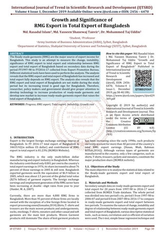 Growth and Significance of RMG Export in Total Export of Bangladesh | PDF