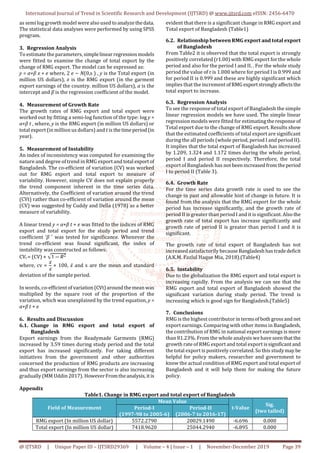 Growth and Significance of RMG Export in Total Export of Bangladesh | PDF