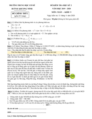 Đề Thi HK2 Toán 9 - THCS Huỳnh Khương Ninh | PDF