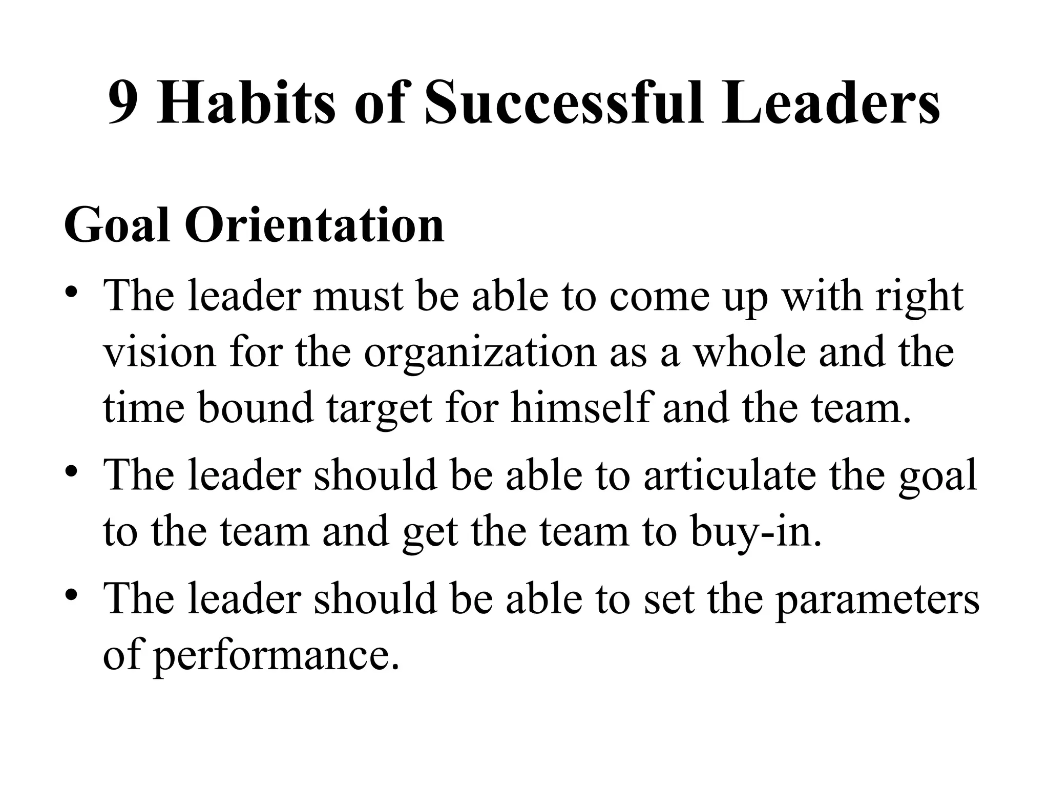9 habits of leadership | PPT