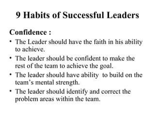 9 habits of leadership | PPT