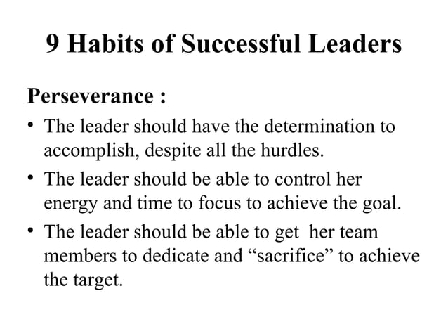 9 habits of leadership | PPT | Business | Business and Finance