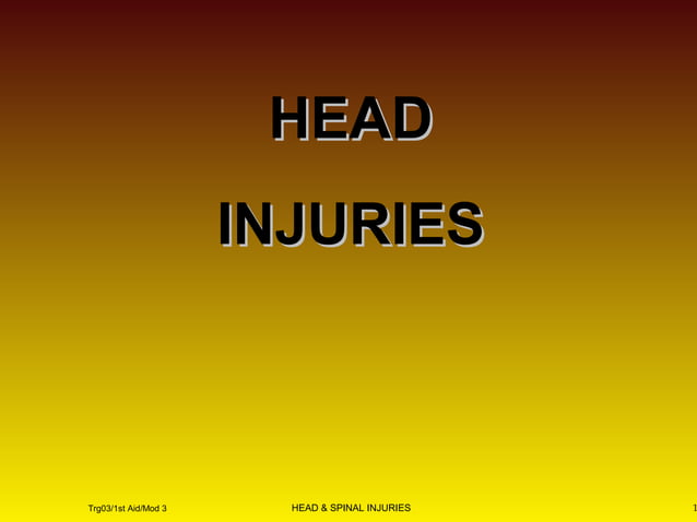 Head and spinal injuries | PPT | First Aid | Injuries