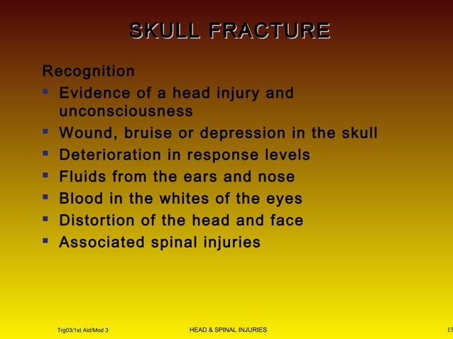Head and spinal injuries | PPT | First Aid | Injuries