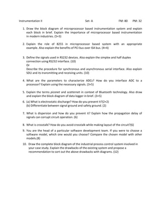 Instrumentation II : IOE TU | PDF | Computer Peripherals | Computing