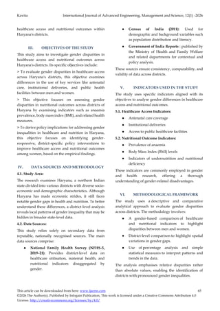 Gender Gaps in Healthcare and Nutritional Outcomes: A District-Level ...