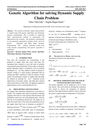 Genetic Algorithm for solving Dynamic Supply Chain Problem | PDF