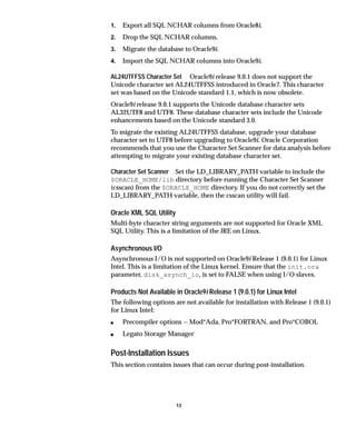 9i lin relnotes | PDF | Operating Systems | Computer Software and ...