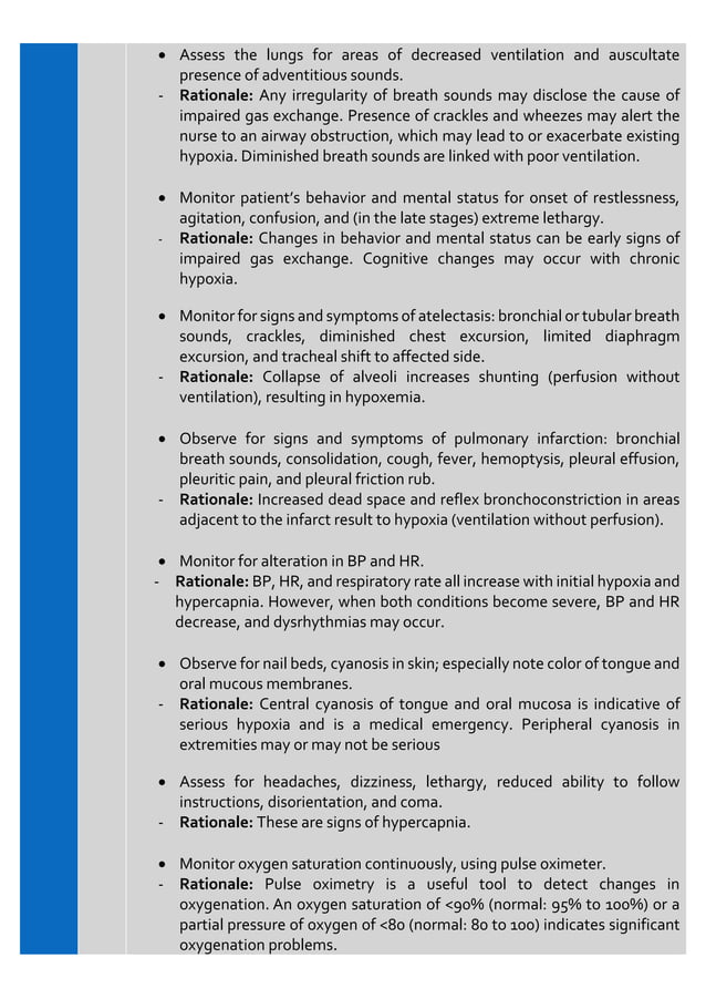 Impaired Gas Exchange Nursing Care Plan | PDF | Lung and Respiratory ...