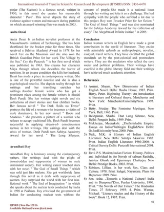 Indian writing in English: A Brief Study of some Indian Female English ...