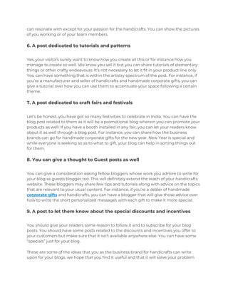 9 interesting blog post ideas for handicrafts websites | PDF